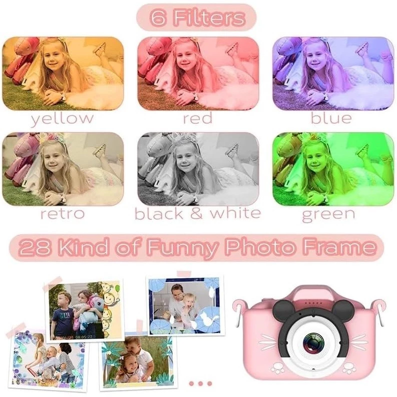 Kids Mini Camera, 1080P Kids Digital Camera with 64GB TF Card, Unicorn ...