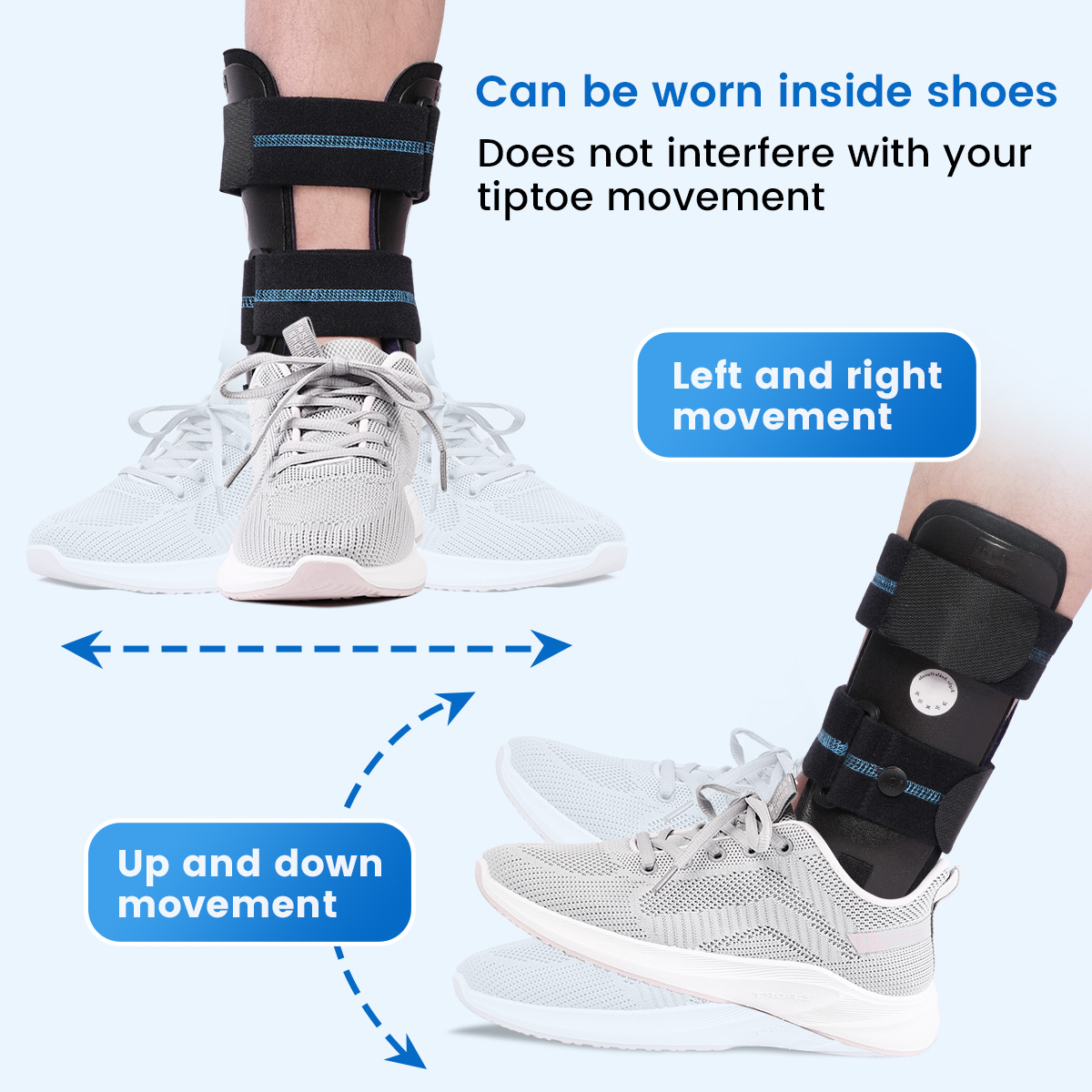 VELPEAU Ankle Support Stirrup Ankle Splint Adjustable Rigid Stabilizer ...