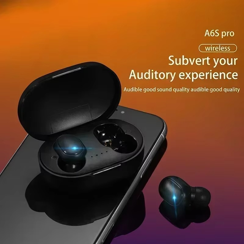 A6S TWS Bluetooth Wireless Headphones Lightweight Stylish Earphone ...