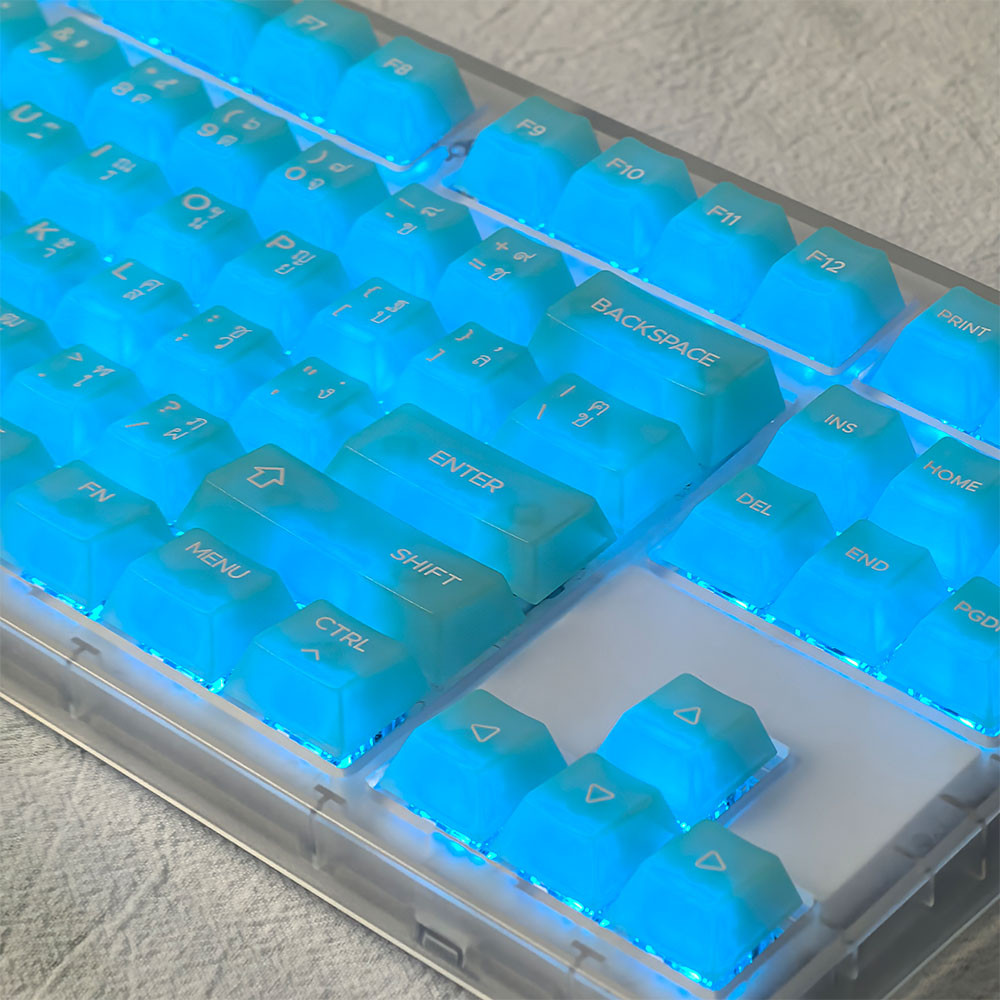 122 Keys Milky White Keycap Frosted Fog Transparent Matte PC ABS ...