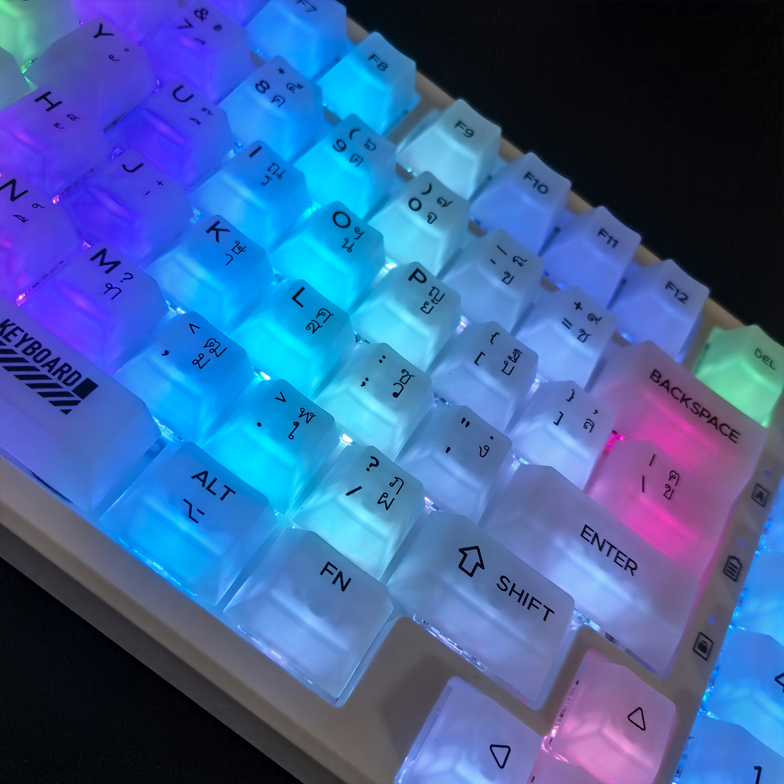 122 Keys Milky White Keycap Frosted Fog Transparent Matte PC ABS ...