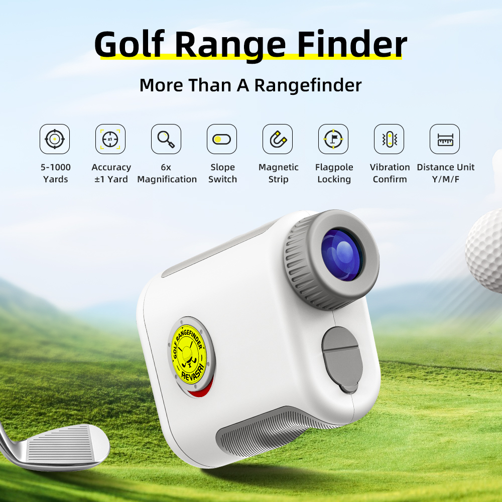 REVASRI Golf Laser Rangefinder with Slope Switch 1000Y Golf Laser Range Finder with Flag Lock ...