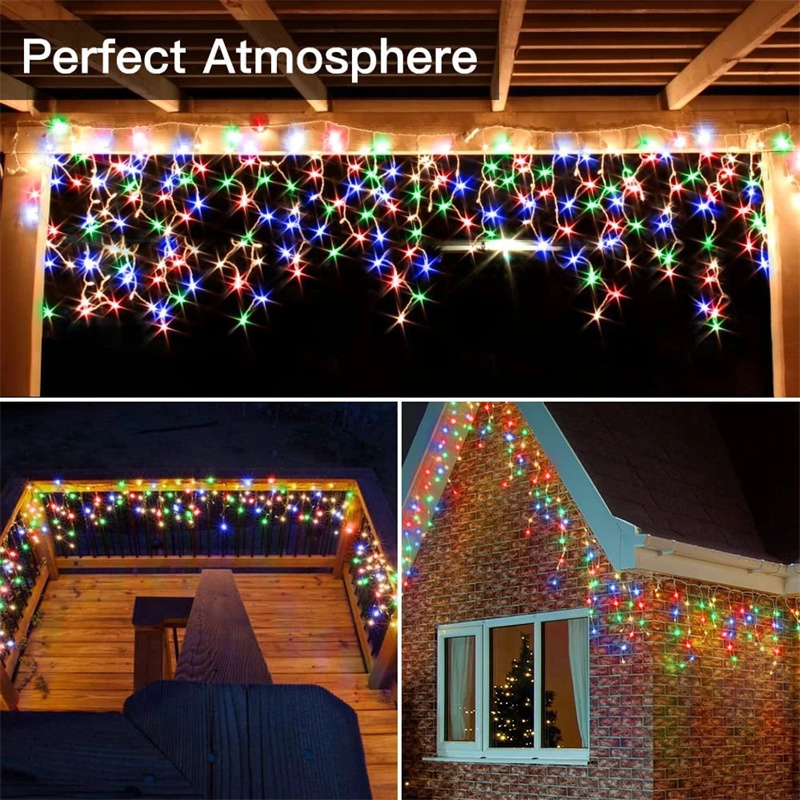 96L LED AC220v with controller Icicle String curtain Lights Waterproof ...