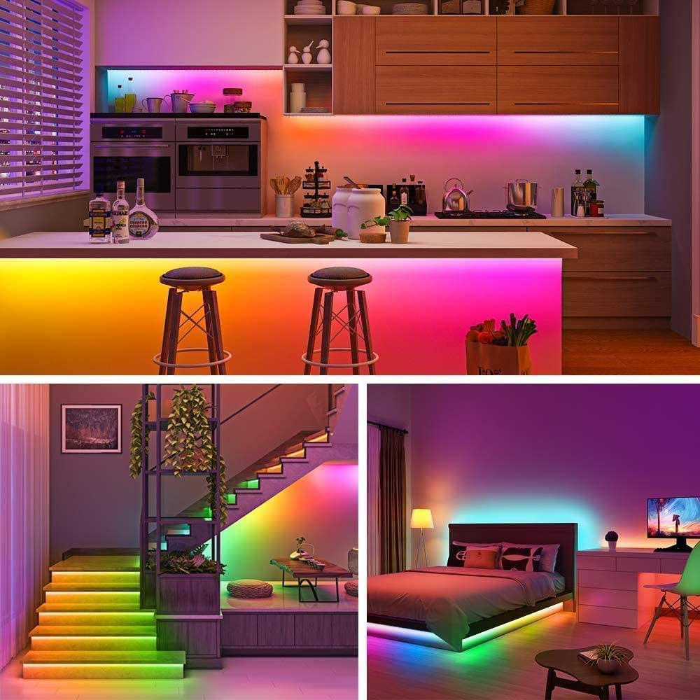20M 15M 10M 5M LED Decoration Light RGB Strip Light DIY Remote Strip ...