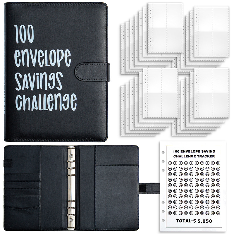100 Day Challenge: Loose leaf Notebook, Couple Savings Notebook, Money ...