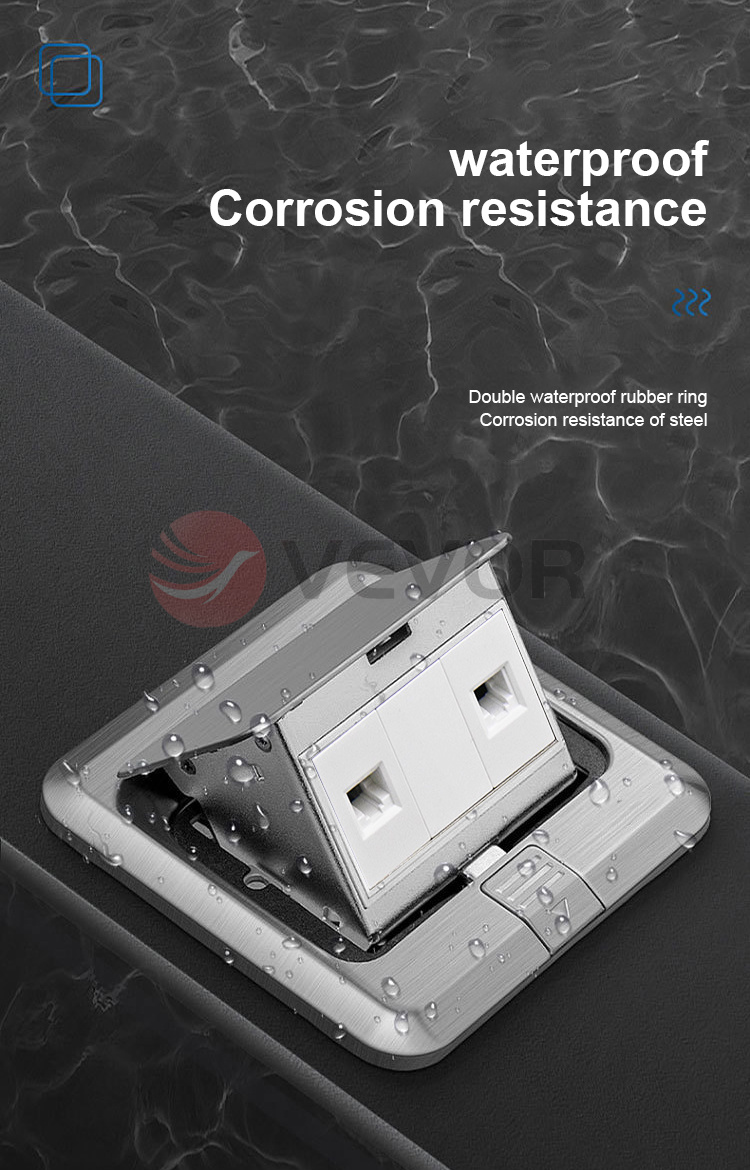 Copper Pop up Network Socket 2-port RJ45 Waterproof Hidden Embedded ...