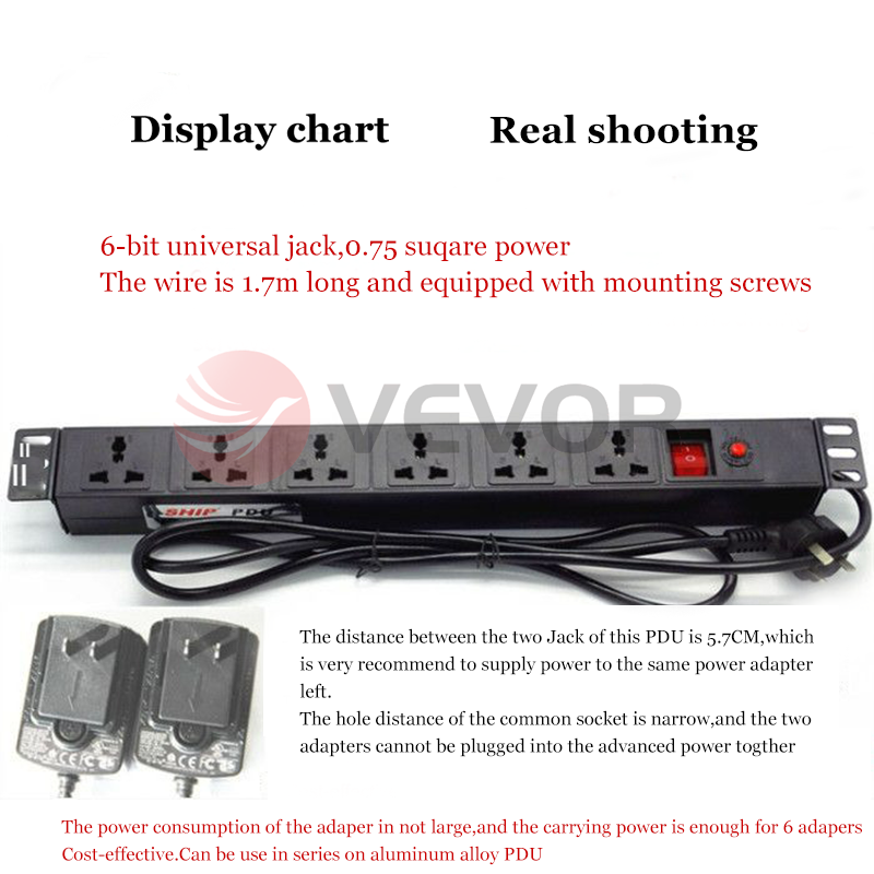 power outlet heavy duty 6 Slots Universal 19 Rack Mount PDU Power Distribution Unit (PDU) Power ...