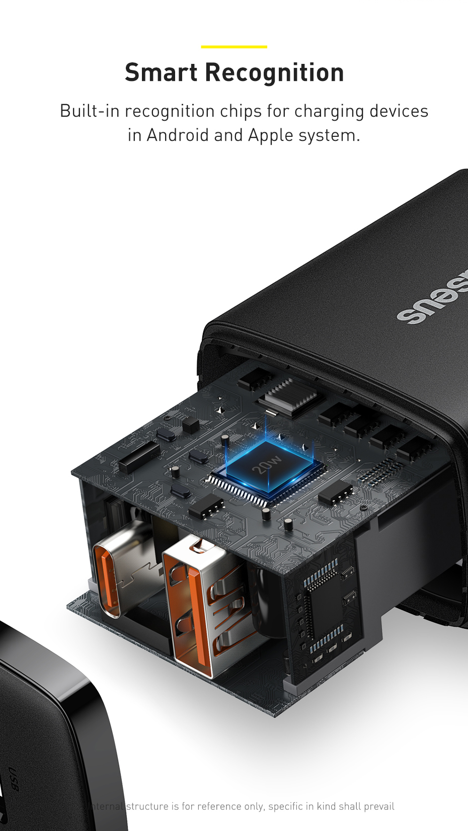 Baseus 20W U+C Quick Charger Support PD3.0 QC3.0 USB+Type-c charger for ...