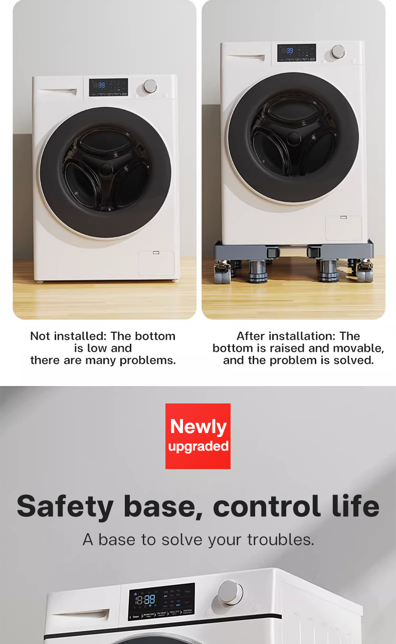 【Bearing999kg】360° rotation Adjustable Washing Machine Stand Washing ...