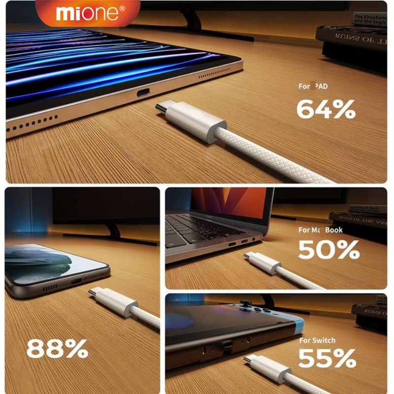 Mione 60W PD Charger Cable USB C To Type C Android Fast Charging PD For ...