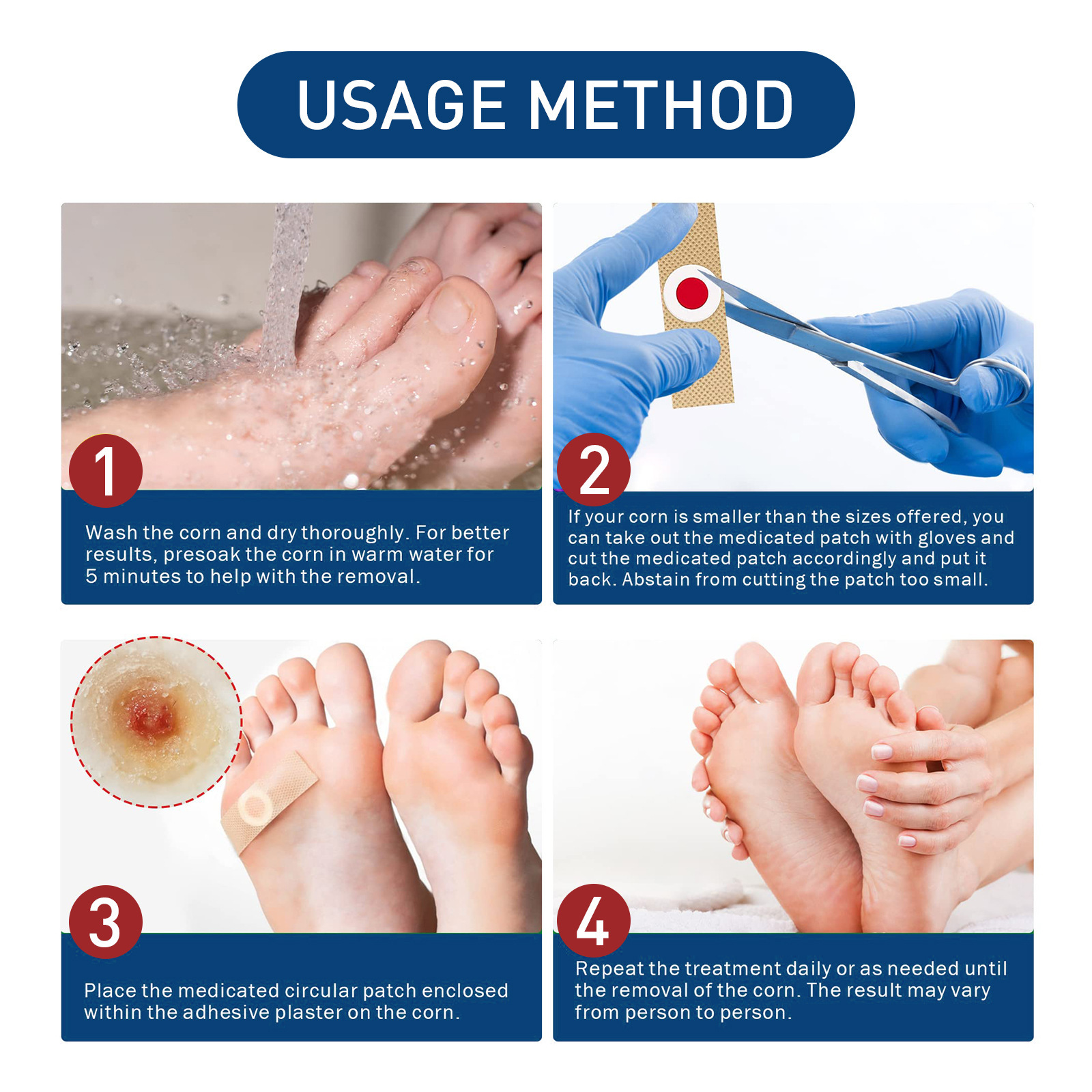 24pcs Warts Remover Foot Corns Pads Treatment First Aid Removal Pain ...