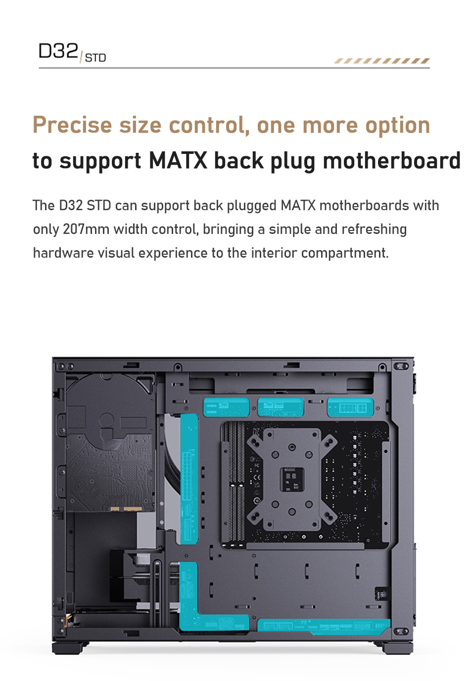 Jonsbo D32 STD/PRO Black MATX Desktop Small Case Support ATX/SFX Power Supply 240 Water Cooling ...