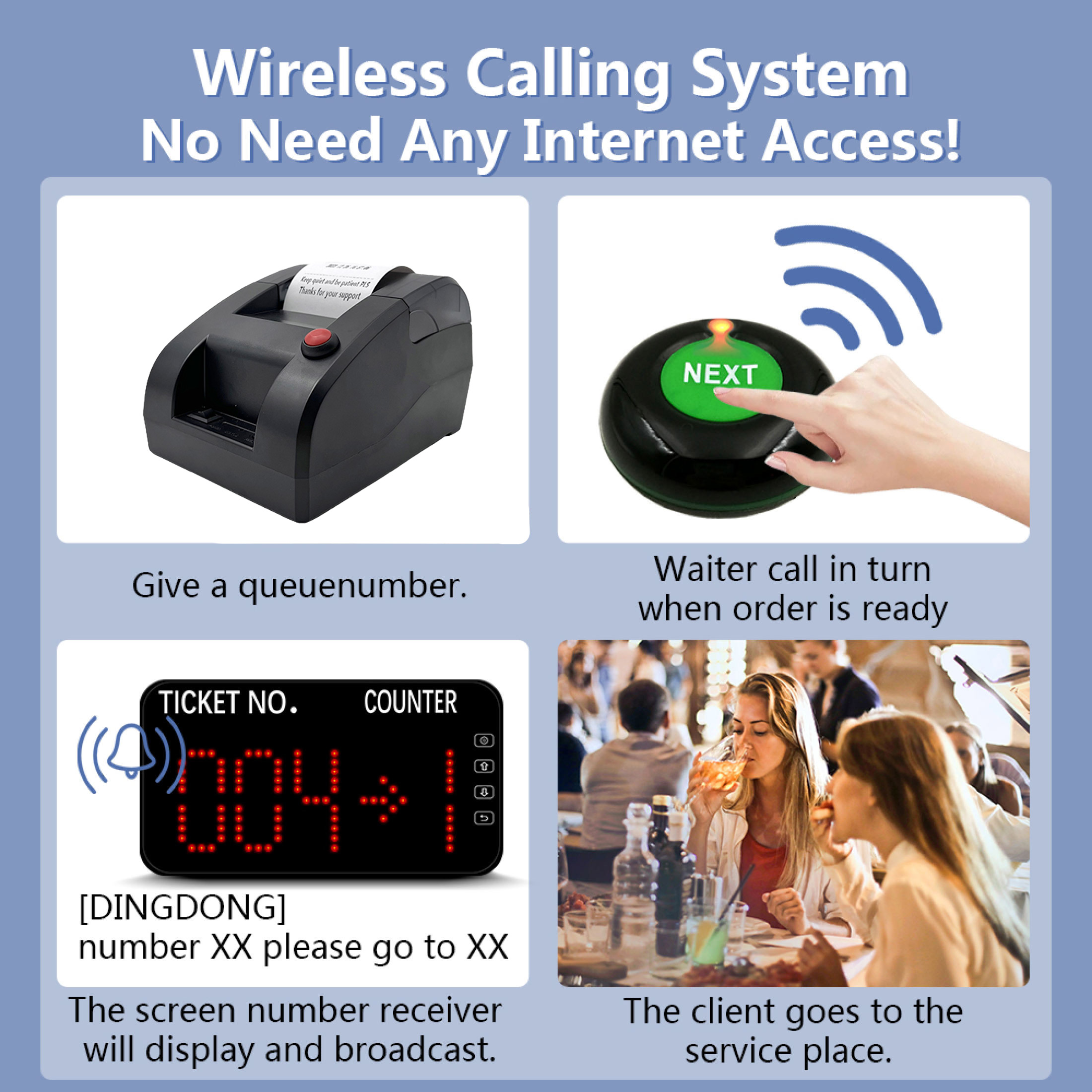 Queueing Number System for Clinic Kitchen Office Consult Room Counter ...