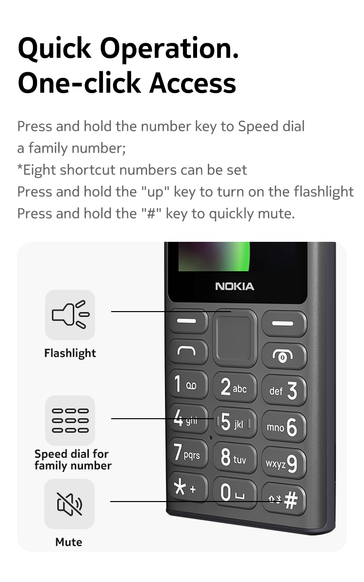 Nokia 125 4G Basic Phone Original 2.4'' Dispaly Type-C Rear Cam with ...
