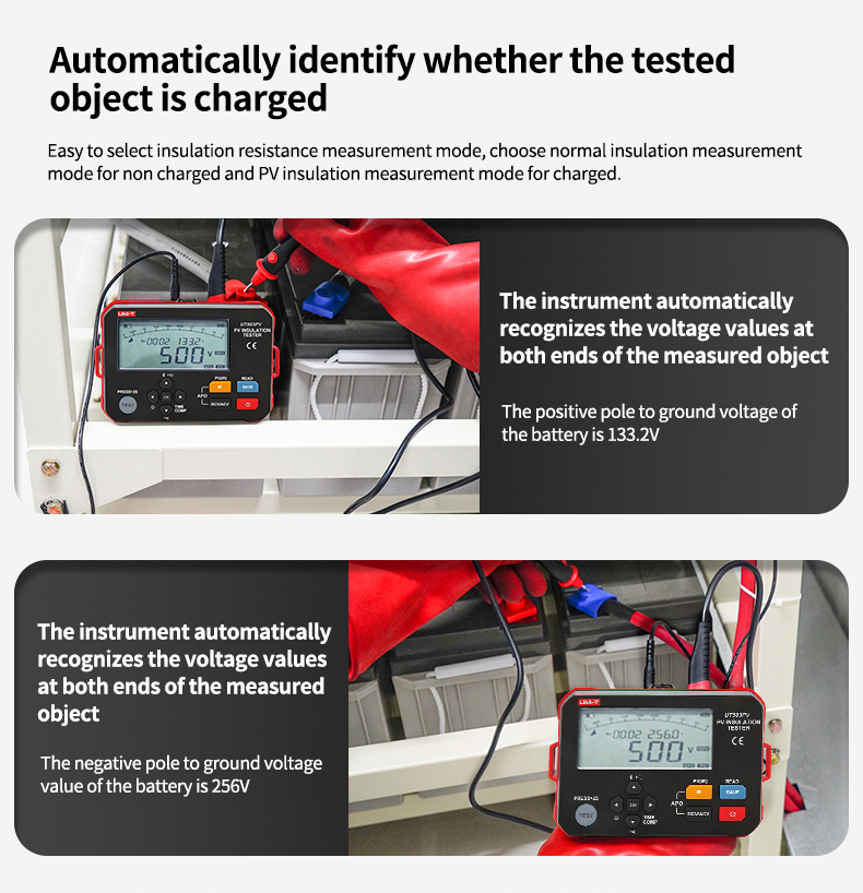 UNI-T UT503PV PV Insulation tester 4000MΩ PV IR Insulation Resistance ...