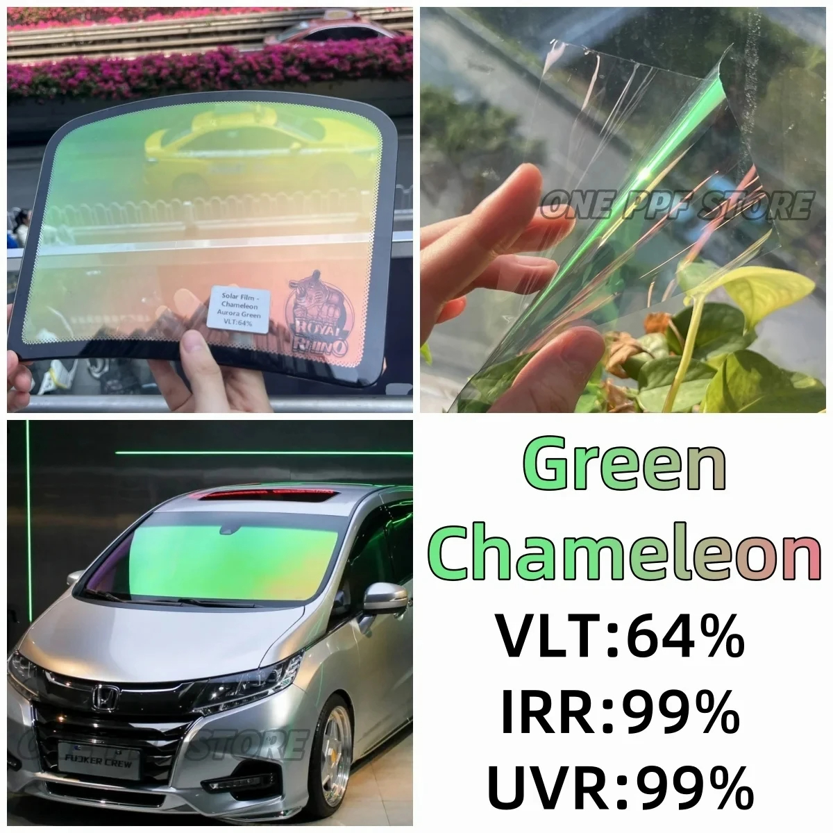 Purple/Green/Blue/Red Chameleon VLT 60~80% Windscreen Foils Car Front ...