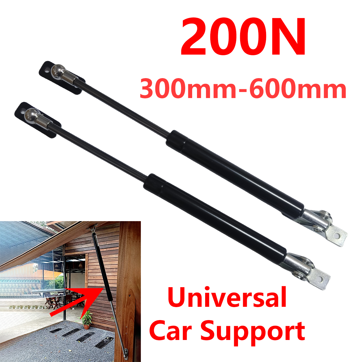 2Pcs 200N 300mm-600mm Universal Car Struts Front Bonnet Hood Rear Trunk ...