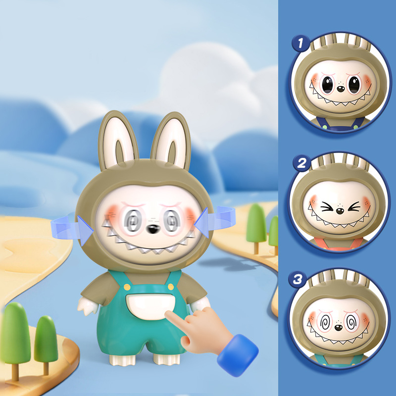 labubu pendant face changing toy stress relieving toys cartoon doll ...