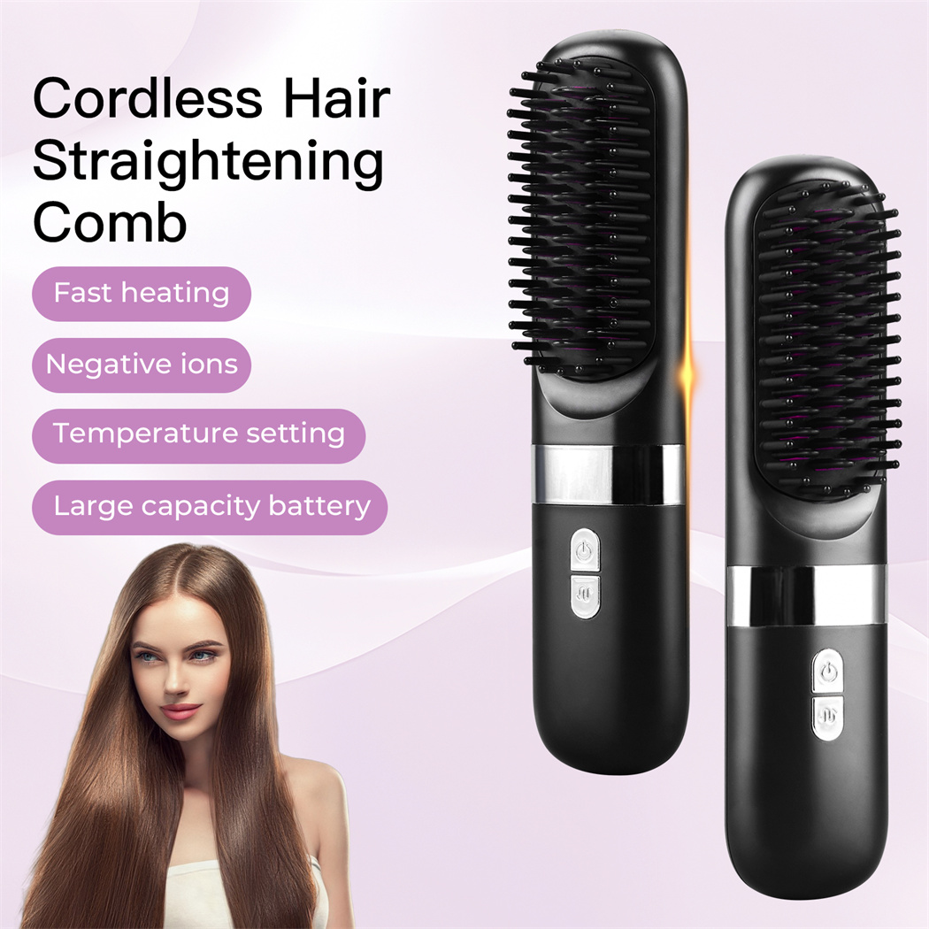 CkeyiN Straight Hair Comb Wireless Hair Straightener USB Charging ...