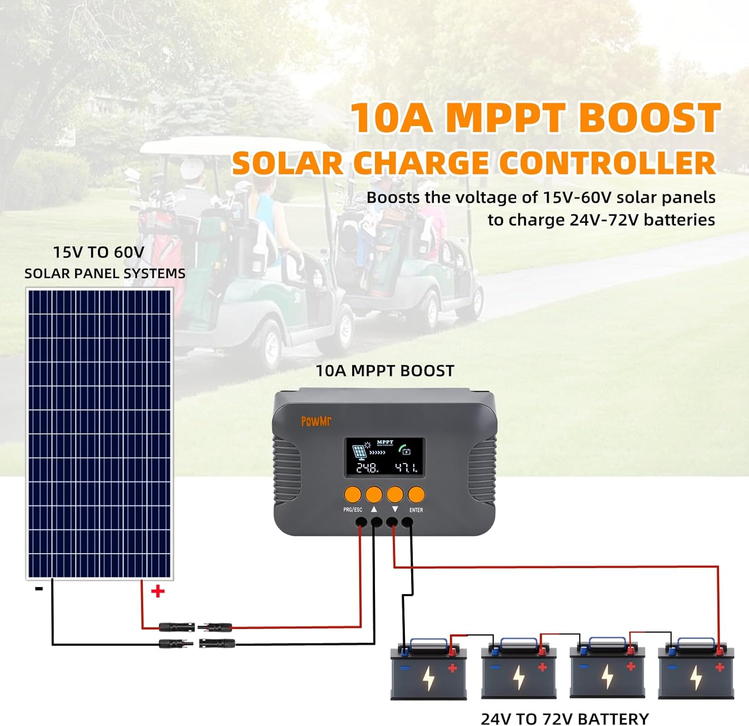 【Official Store】PowMr MPPT 10A Solar Charge Controller 24V/36V/48V/60V ...