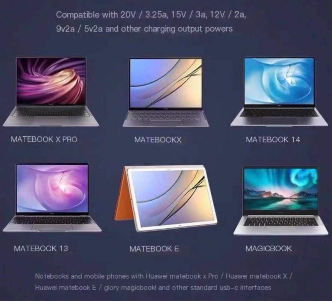 Huawei 65W laptop fast charger Type C 6A fast charging data cable ...