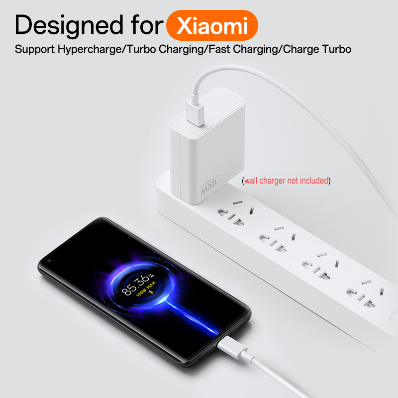 120W 67W 33W Xiaomi Turbo Fast Charger with 6A Gold USB C Elbow Cable ...