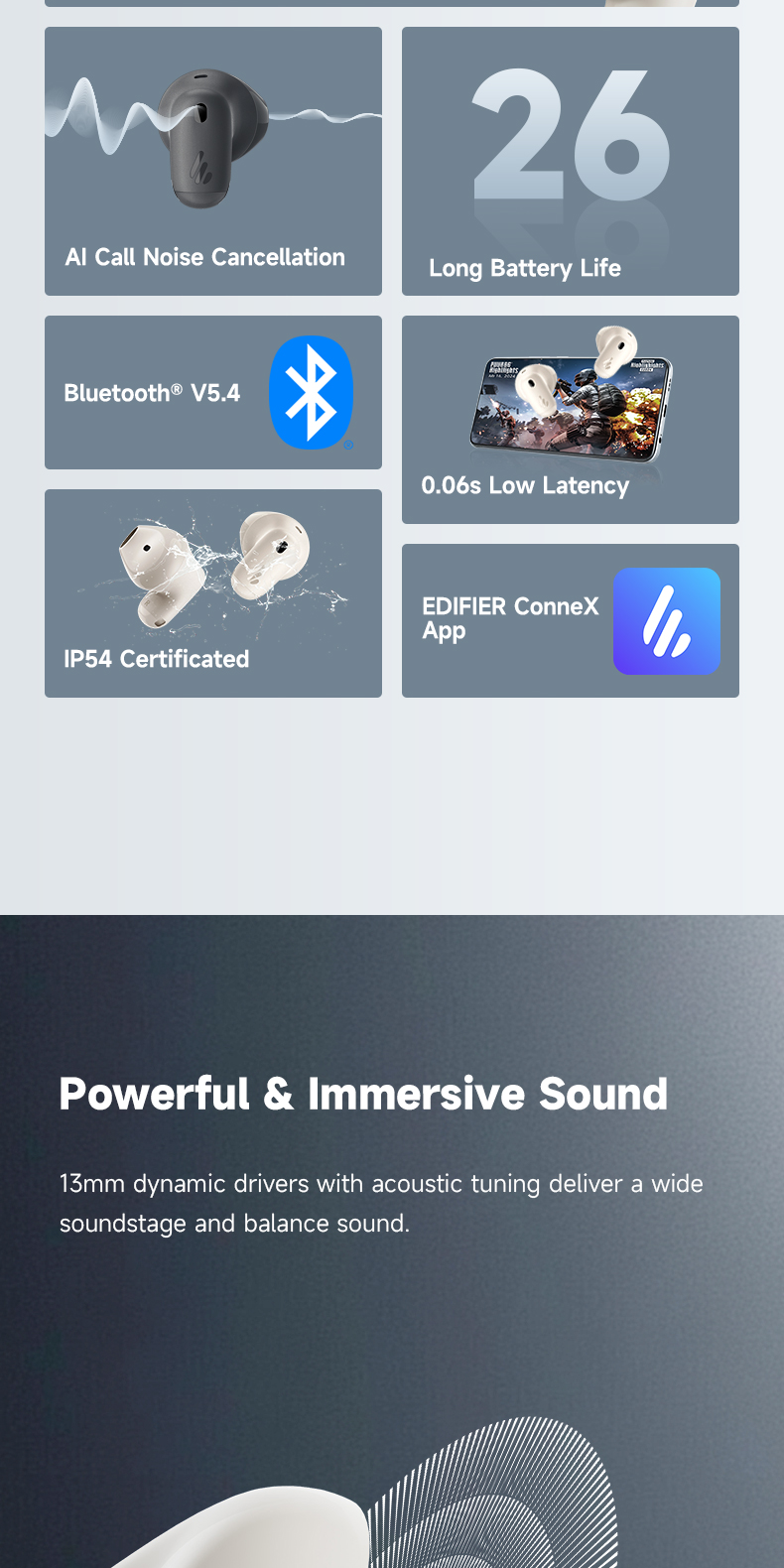 EDIFIER T10 Bluetooth V5.4 AI Call Noise Cancellation SBC Supports Fast ...