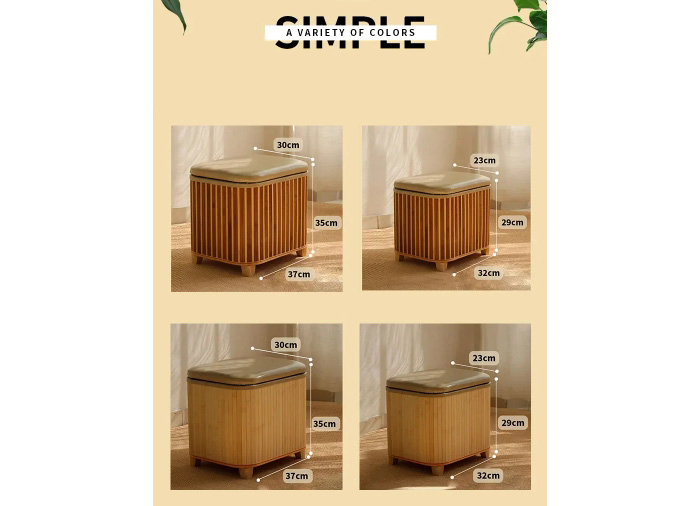 Storage stool, storage stool, household rectangular solid wood small ...