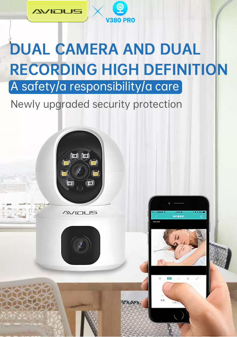 AVIDUS x V380 PRO C20 Dual Lens Wireless Q4s Cctv Camera Two Direction ...