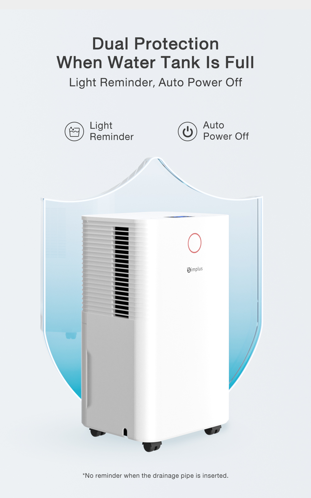 Simplus Compressor Dehumidifier for Room Dehumidify up to 12L/Day Auto ...