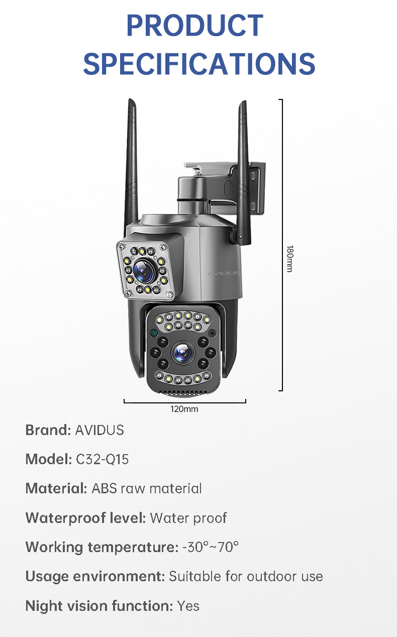 AVIDUS x V380 PRO C32 Dual lens CCTV Camera HD 1080p 360° With Audio ...