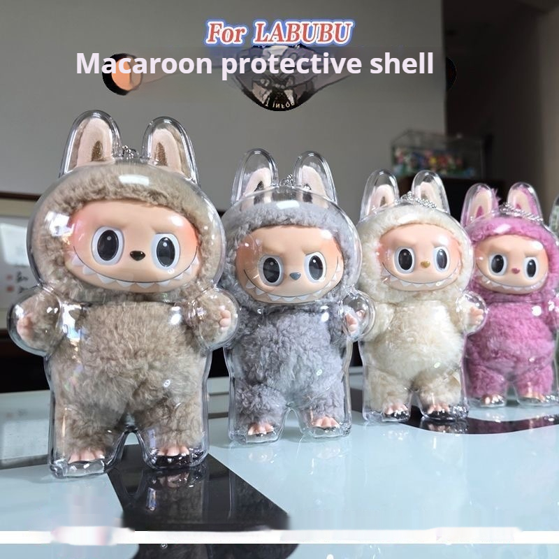 labubu acrylic protective case monster V1 and V2 transparent storage ...