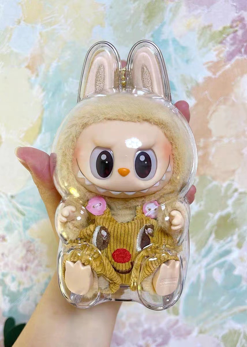 labubu acrylic protective case monster V1 and V2 transparent storage ...