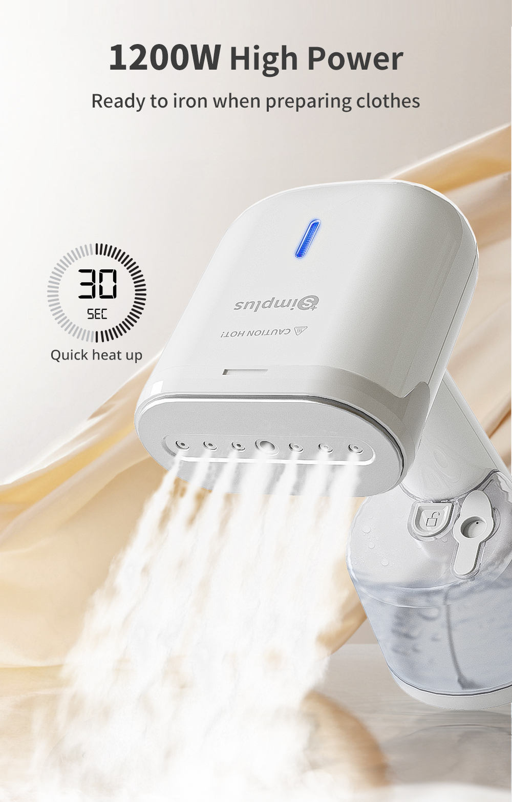 Simplus Handheld Garment Steamer Steam Iron 1200W Power Household ...