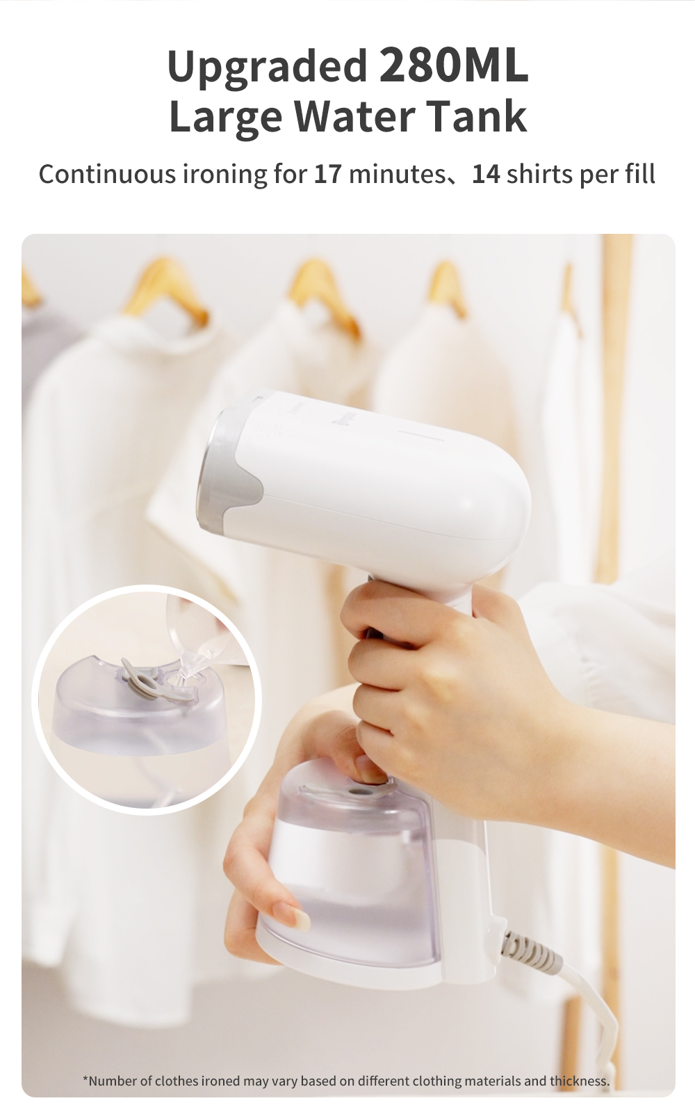 Simplus Handheld Garment Steamer Steam Iron 1200W Power Household ...