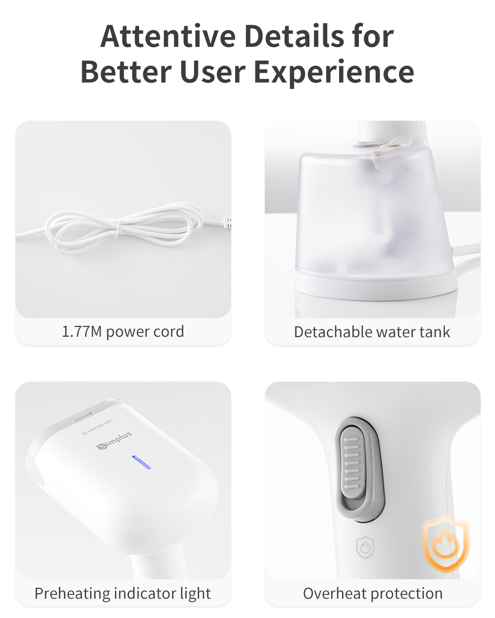 Simplus Handheld Garment Steamer Steam Iron 1200W Power Household ...