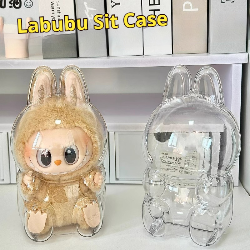 labubu acrylic protective case monster V1 and V2 transparent storage ...