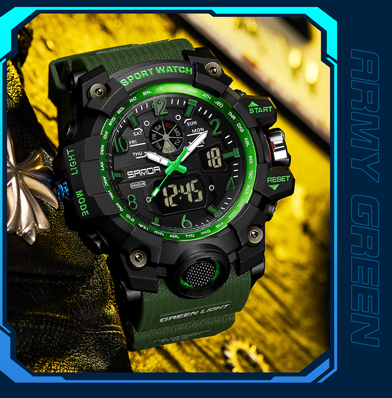 SANDA 3169-2 Men's Watch Calendar Stopwatch Luxury Quartz Watch Multi ...