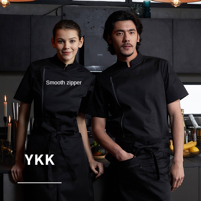 Ready Stock Zippered Chef Overalls Short Sleeves Men's Thin High-end ...
