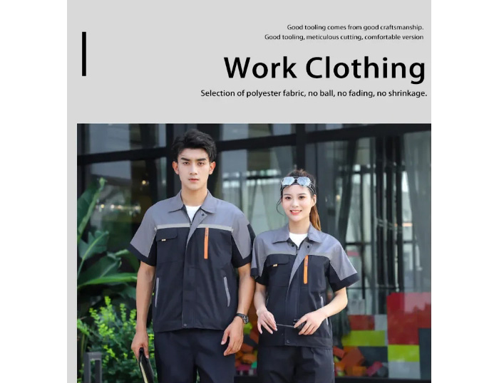 Thin short sleeve work security uniform shirt men women breathable wear ...