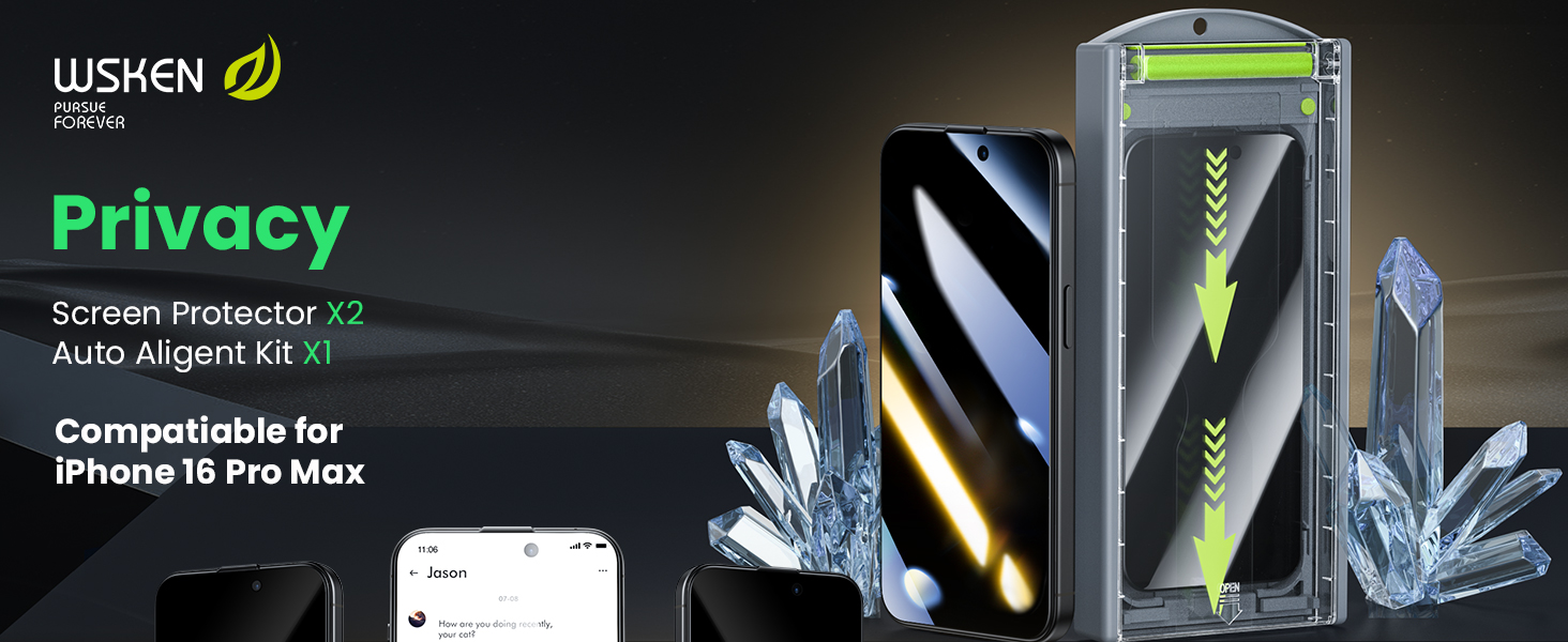 WSKEN HD Tempered Glass For iPh 17ProMax/16ProMax/15Pro/14/13/12 ...