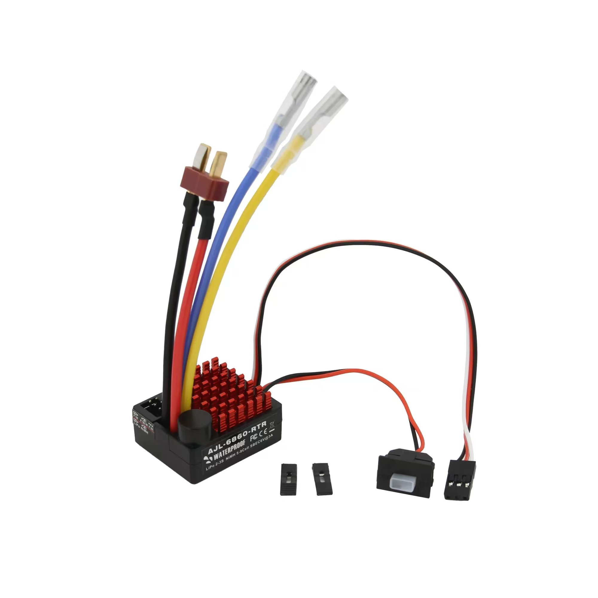 NEEBRC 60A Brushed Waterproof ESC 6V/3A BEC Built-in 3 Modes AJL-6860 ...