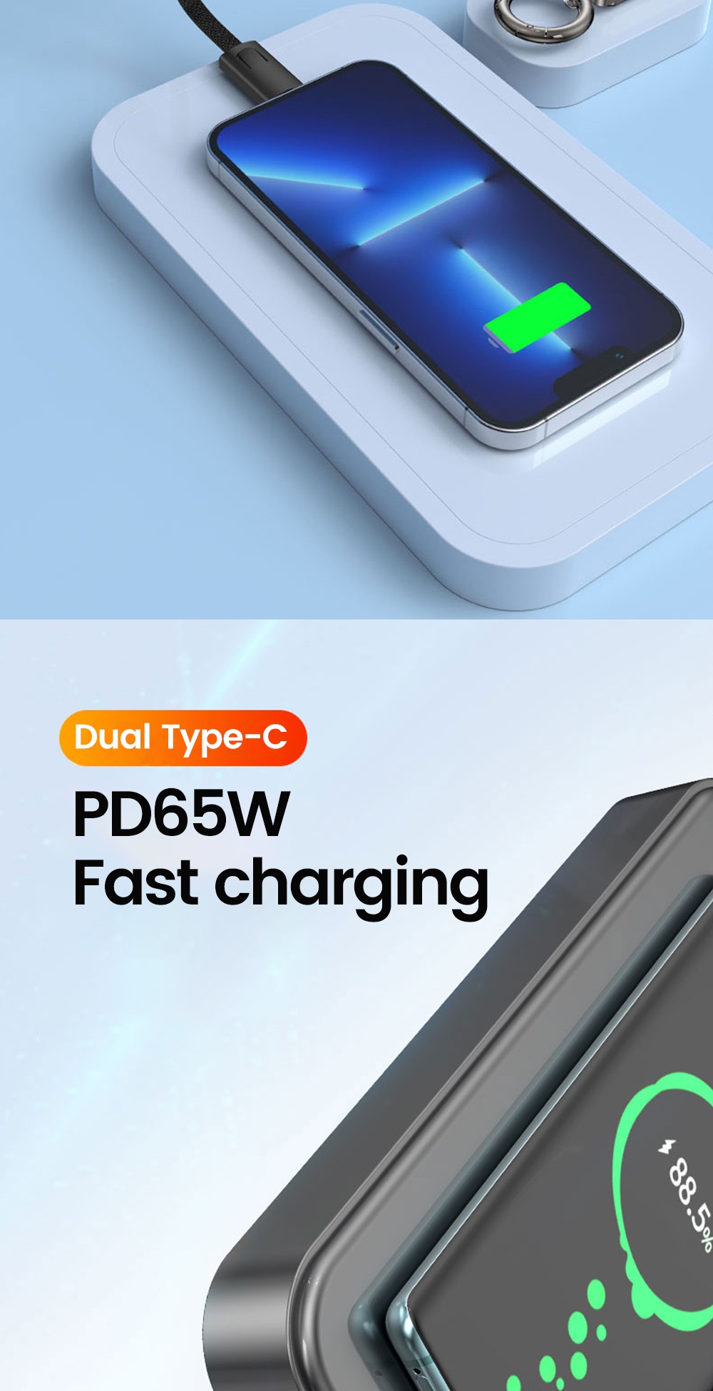 10CM Keychain PD Data Cable 65W Fast Charging Type-C to Type C Cable ...