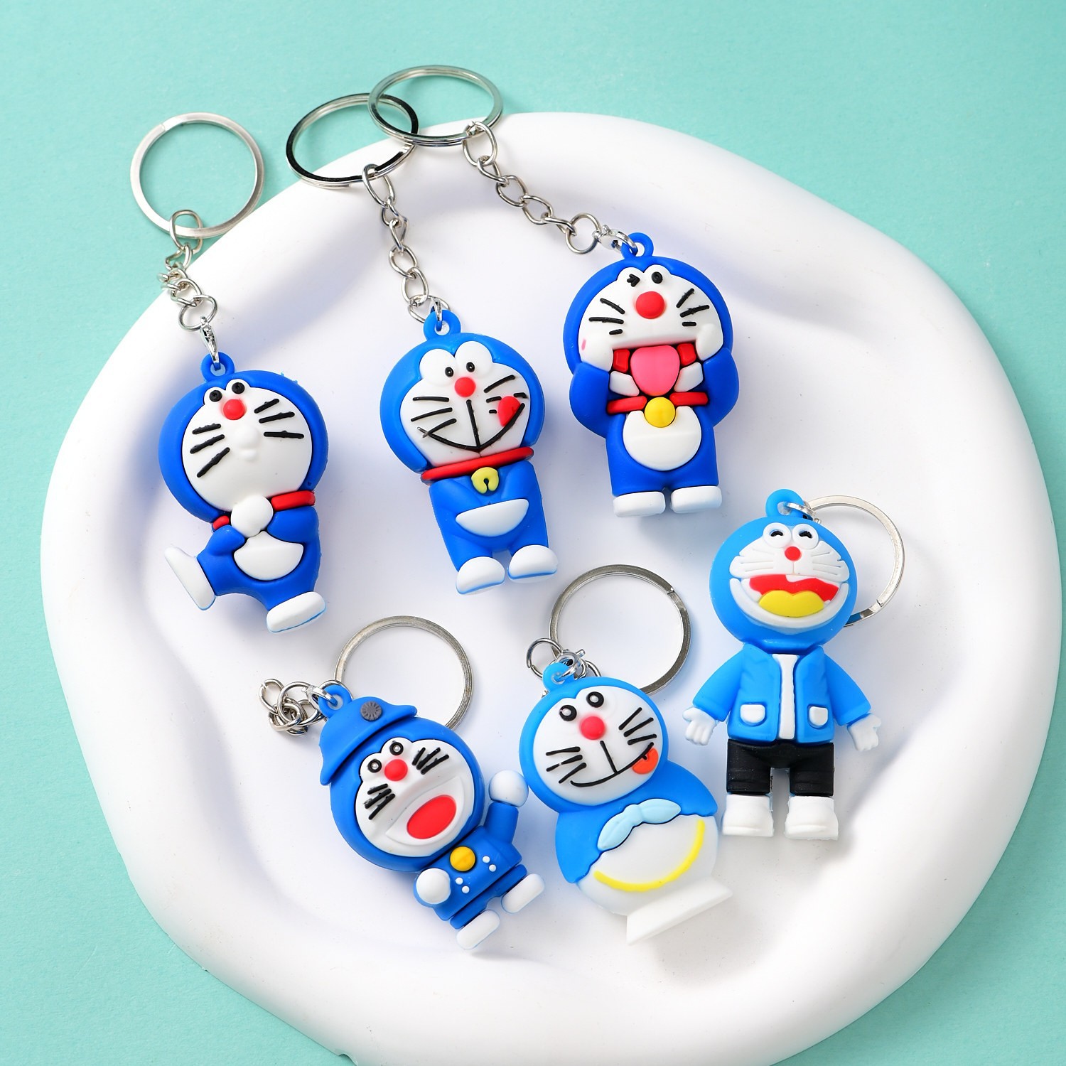 Doraemon keychain cute cartoon doll blind box bag keyring car pendant ...