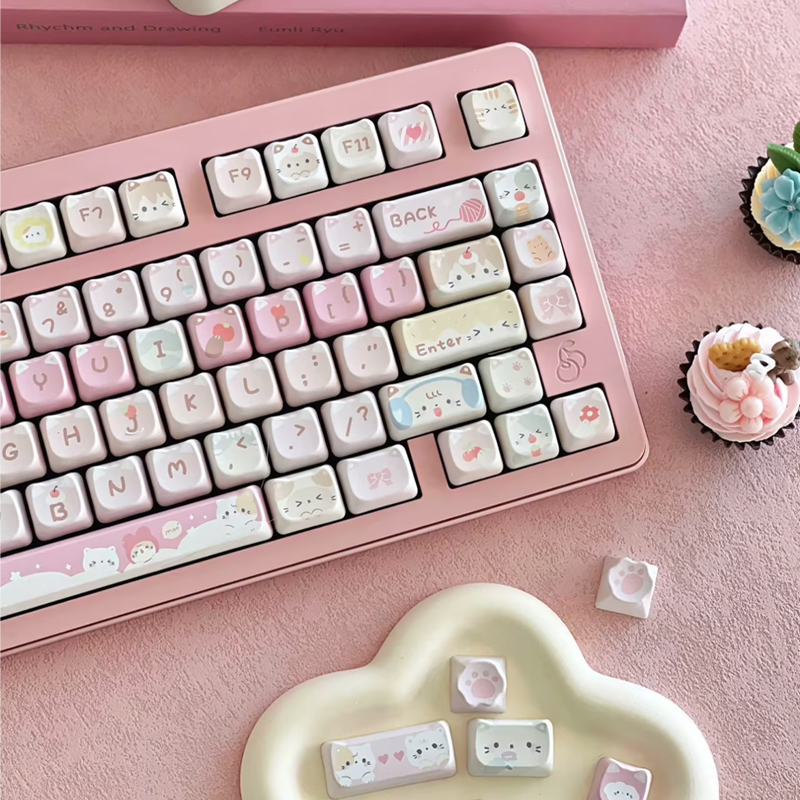 Black Cat Keycaps MAO Profile Five Sides Sublimation Side Engraved ...