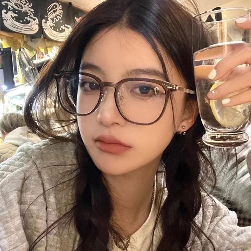 Graded Eyeglasses with Grade -50 -600 Glasses olive green Korean ...