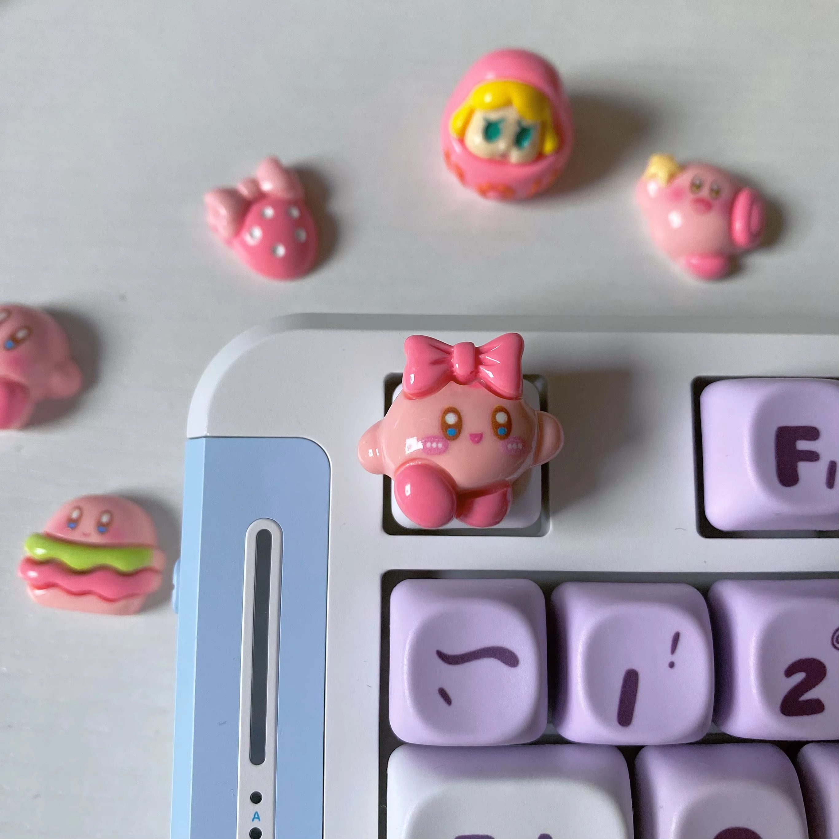 Star Kirby Keycaps Cute Girl Pink Mechanical Keyboard OEM ESC Keycaps ...
