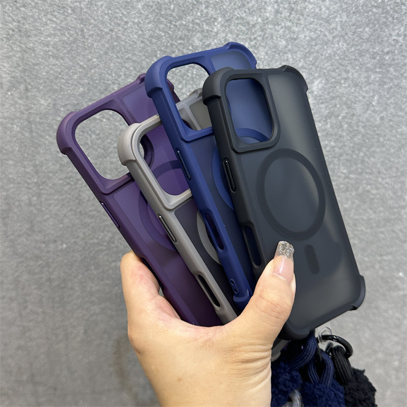 Four-corner anti-fall magnetic phone case for iPhone 11 12 13 14 15 16 ...