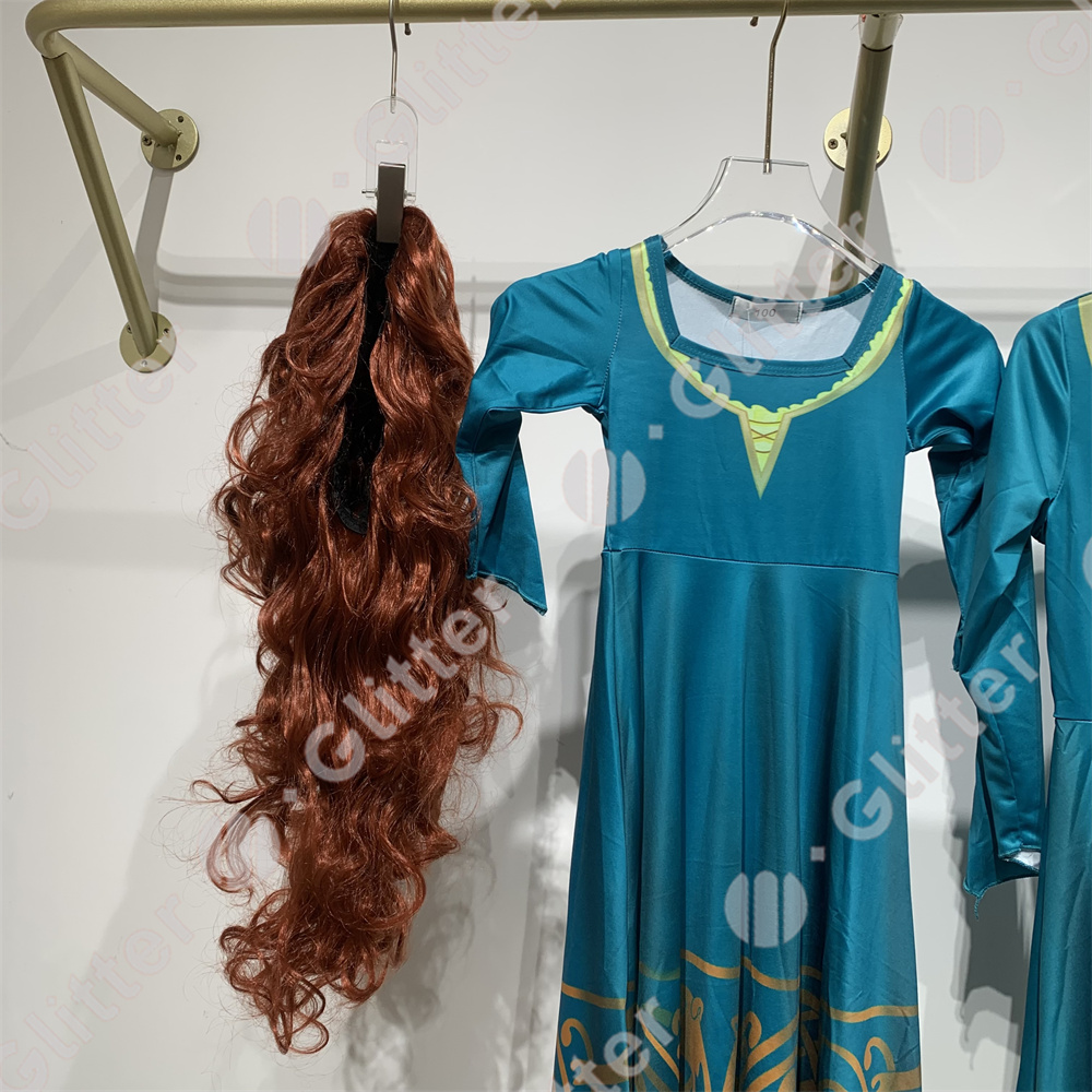 Princess Merida BRAVE Christmas Outfits For Girls Printing Dress Long ...