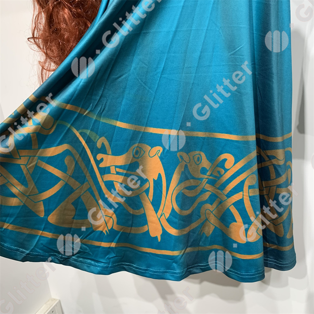 Princess Merida BRAVE Christmas Outfits For Girls Printing Dress Long ...